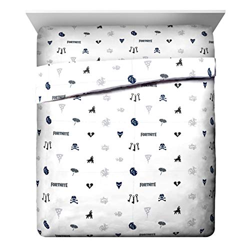 Jay Franco Fortnite Neon Stripe 5 Piece Queen Bed Set - includes Reversible Comforter & Sheet Set Bedding - Super Soft Fade Resistant Microfiber (Official Fortnite Product)