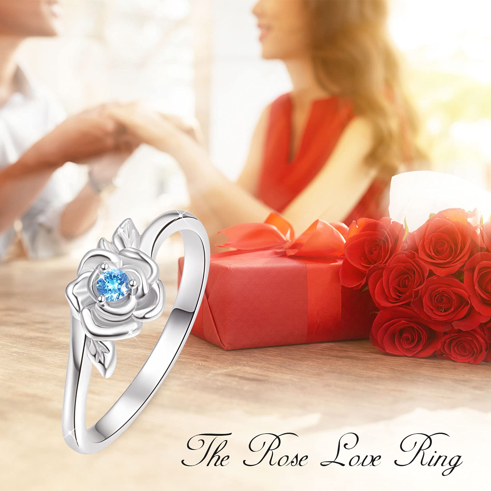 MLAWR S925 Sterling Silver Ring Purple Butterfly Ring Promise Ring Engagement Wedding Bands for Women, 9#