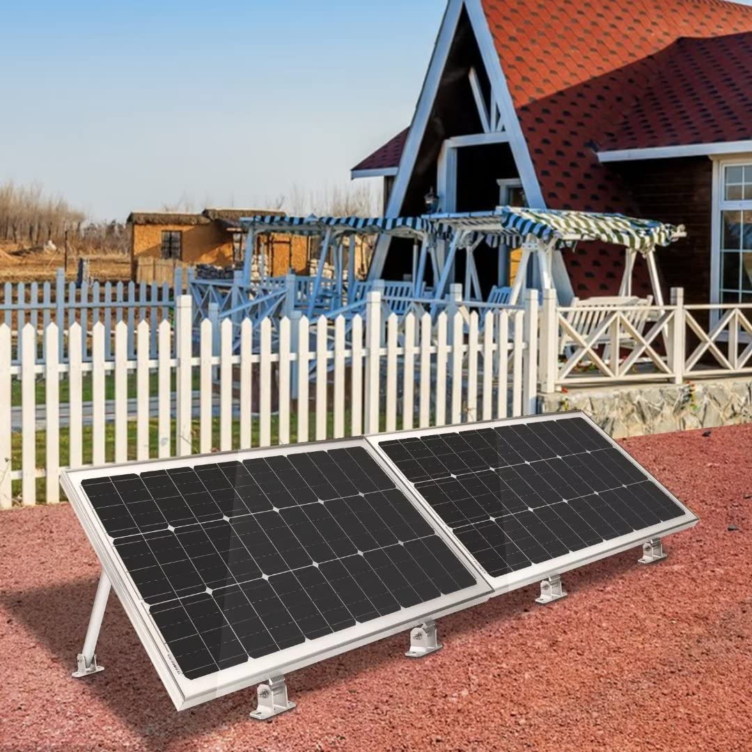 m4solar m01 Adjustable Solar Panel Mount Brackets 20-70° Adjustable Solar Panel Tilt Mount Brackets for Solar Panels Installed on Any Flat Surface for RV, Roof, Boat, Any Off-Grid System