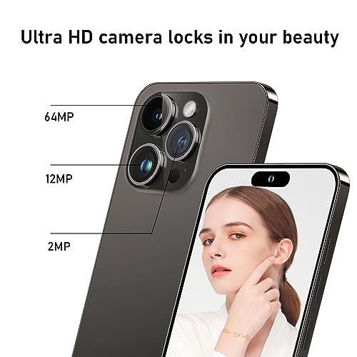 WV LeisureMaster A14pro Max Unlocked Phone, 6+256GB Android 13.0 Smartphone, 6.82-inch HD Screen, 64MP Camera(Black)