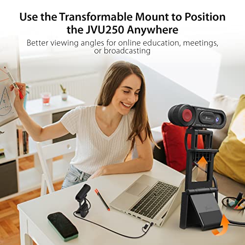 j5create 1080P Dual Mode Webcam and Document Camera with Auto & Manual Focus, Magnetic Privacy Cover for PC, Laptops | for Live Streaming, Video Calls, Online Meetings, Online Classes (JVU250)