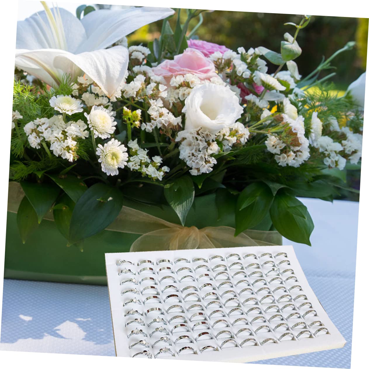 Levemolo 5pcs Storage Box Sponge Pad Jewelry Insert Display Mats Ring Display Pad Earrings Showcase Tray Trinket Tray Ring Tray Earring Sponge Display Pad Display Board Lining White