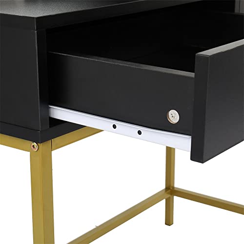 WYKDD Dresser with Square 2 Drawers 3 Storage Shelves Dresser Set with Upholstered Stools for Bathroom Bedroom (Color : D)