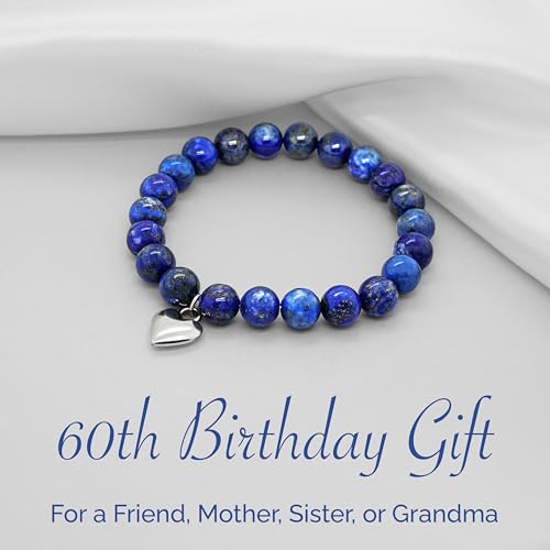OLGAS GEMS 60th Birthday Milestone Bracelet & Meaningful Message Card - Beautiful and Sentimental Gifts for 60th Birthday Women