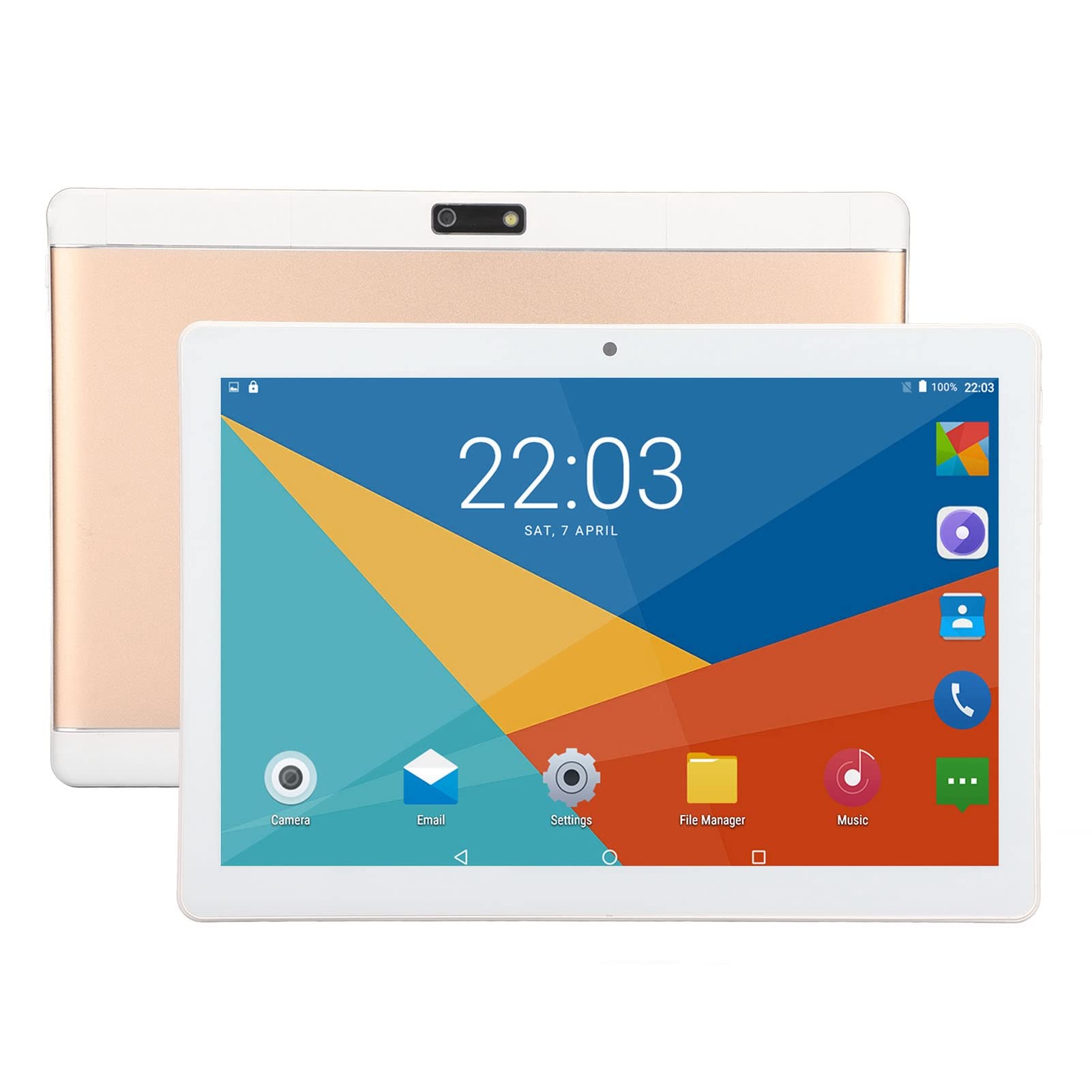 Septpenta 10in Kids Tablet, 2GB and 32GB Memory, Octa Core Processor, 1960X1080 IPS HD Touchscreen and a Wide 178 Degree Viewing Angle, Portable Tablet PC for Web Browsing and Video Playback(Gold)