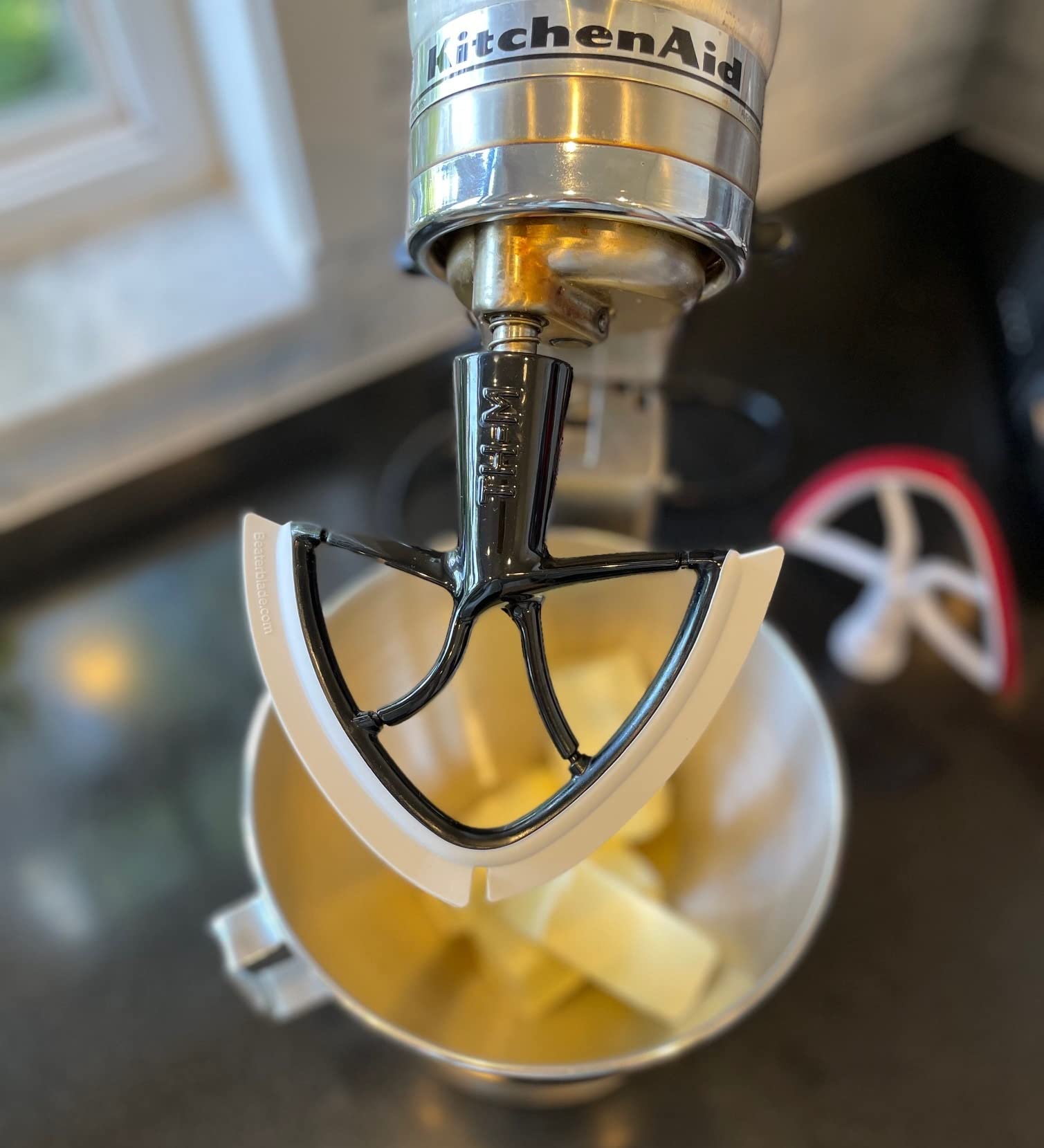 New Metro Design Beater Blade Metal TH-MR Compatible with KitchenAid 4.5-5 Qt Tilt-head Stand Mixer, Red