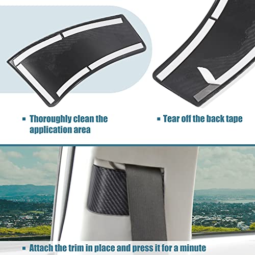 X AUTOHAUX 1 Pair Safety Belt Button Cover Trim for Dodge Challenger 2015-2021 Carbon Fiber Pattern Black Decoration Sticker