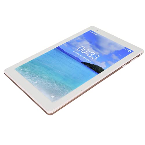 MAVIS LAVEN HD Tablet, 4GB RAM 64GB ROM HD Display 2MP Front 5MP Rear 2.4G 5G WiFi Calling Tablet Gold 100‑240V Dual Cards Dual Standby for Watching for Android 10 (US Plug)