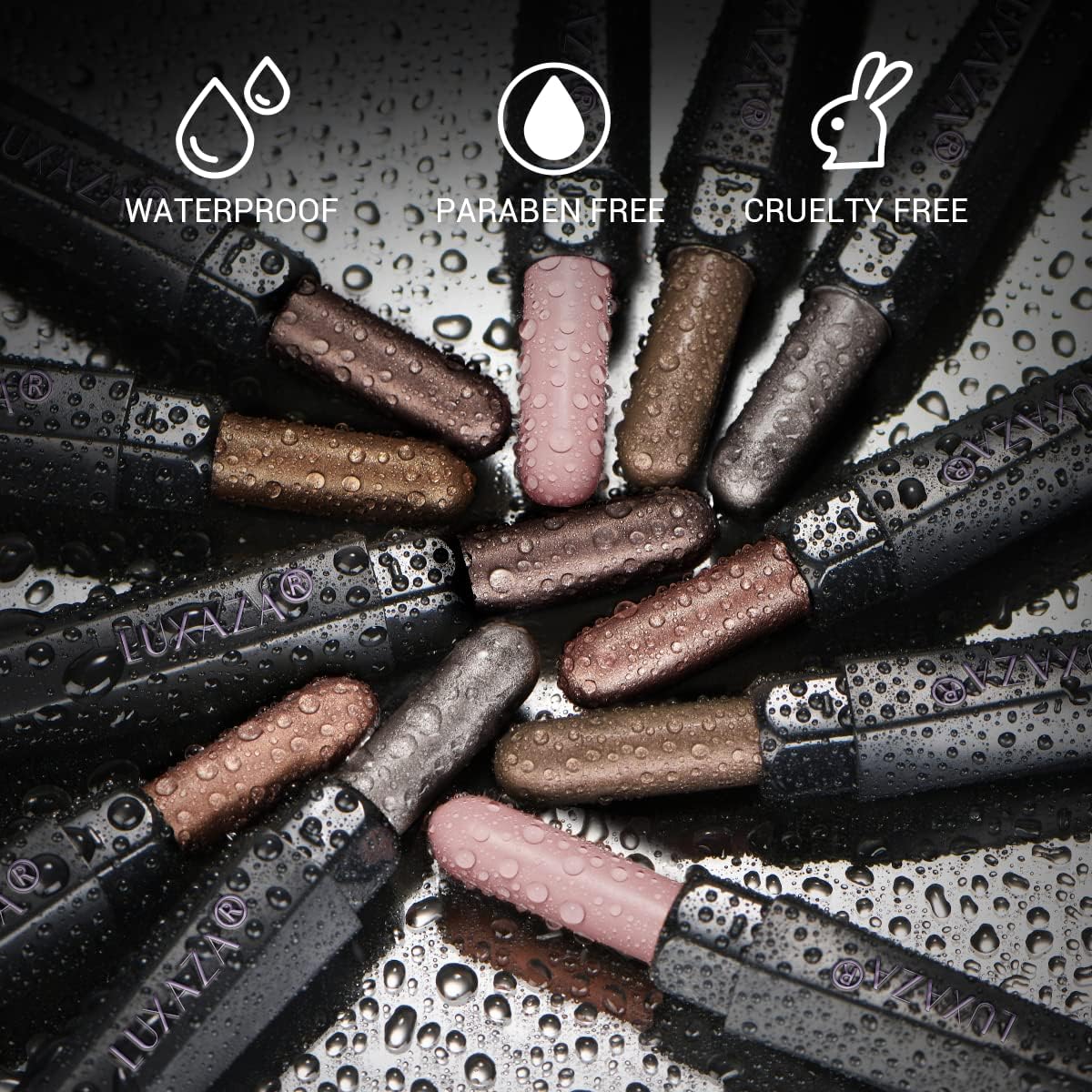 LUXAZA 6 PCS Olive Green Neutral Eyeshadow Stick Set, Cream Eye Shadow Pencil Makeup, Shimmer Matte Eye Pencil, Brightener Highlighter Eyeliner Crayon Make up - Fireflies Light