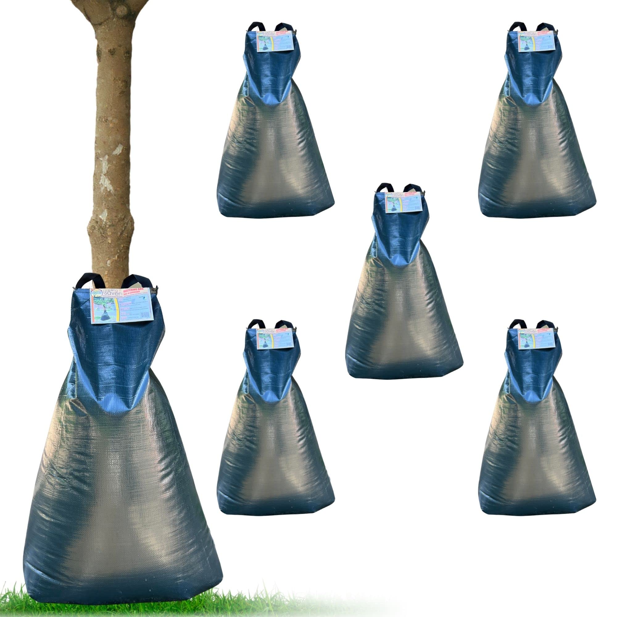 Sapling Saver Watering Bag 20 Gallon, 4-8 Hours Slow Release Drip Irrigation Bag for New or Matured Trees (5-Pack), Forest Green (ATHAF-SS5)