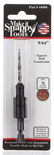 Snappy Tools 9/64 Inch Tapered Drill Countersink for #6 Screw (Replaces Part # 44009) #44006