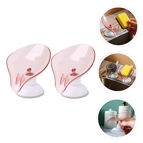 LIGHTAOTAO 2pcs Soap Box Plastic soap Dish Suction Cup soap Holder Water draining soap Dish Compact soap Rack Bathtub Trays for tub Foam Hand soap Dispenser Wall Soap Dispenser Tray Storage