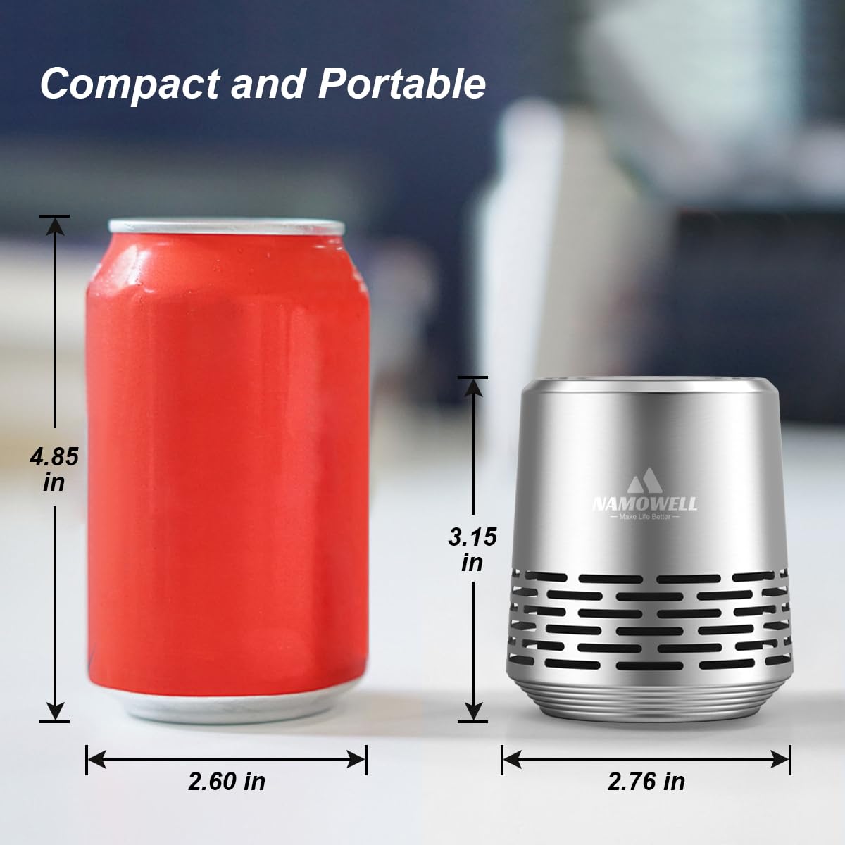NAMOWELL Refrigerator Deodorizer 2-Pack, Fridge Odor Eliminator Lasts for 10 Years, More Effective Than Baking Soda and Bamboo Charcoal Air Purifying Bags, Silver