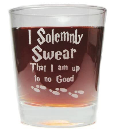 Orange Kat I Solemnly Swear That I Am Up To No Good - Engraved Hi-Ball Rocks Glass - 13 Oz - Permanently Etched