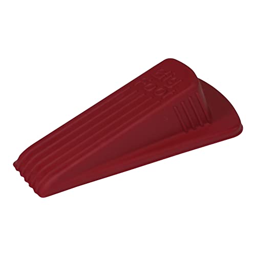 MASTER MANUFACTURING Big Foot ColorStop Floor Doorstop Wedge, Heavy Duty Non-Slip Large Rubber Door Stopper, Match Carpet or Floor Color, Made in the USA, Red