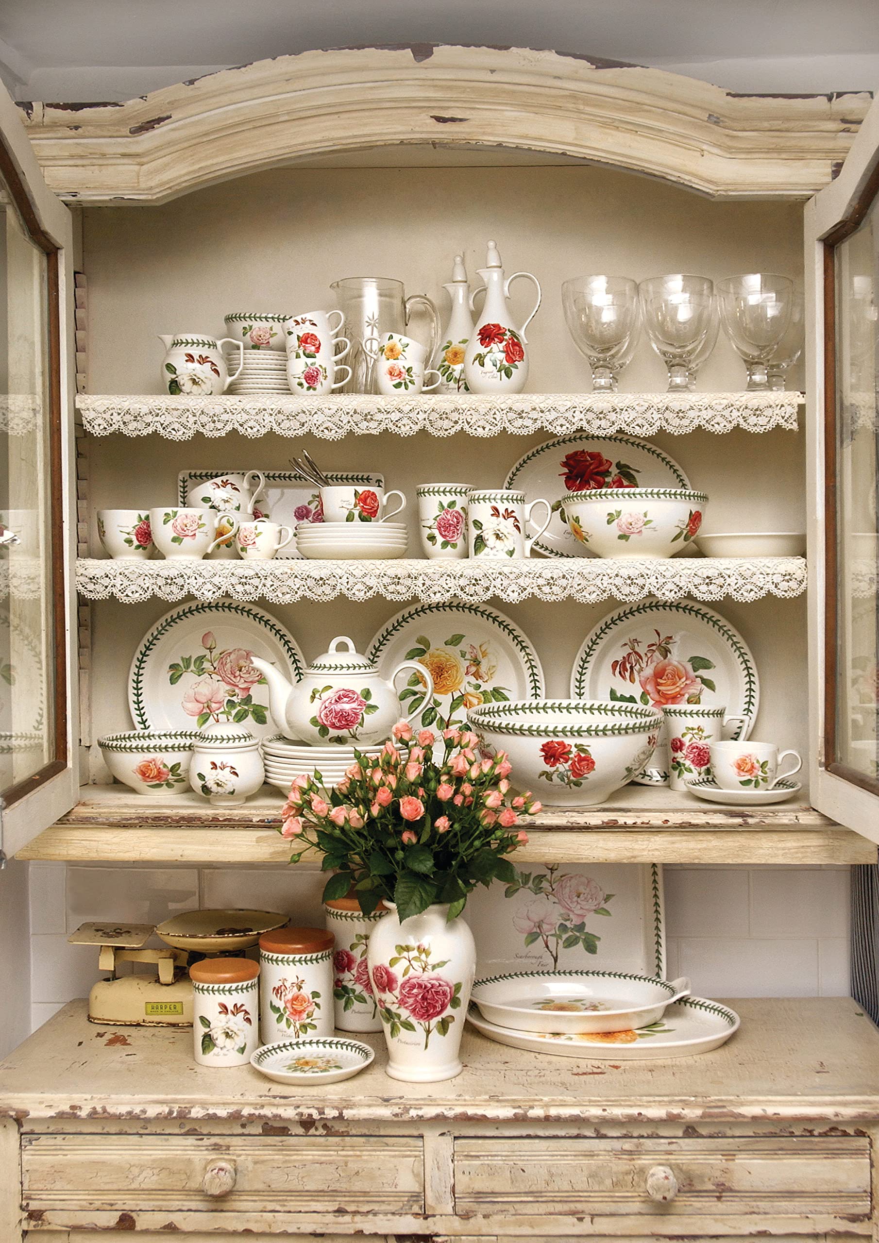 Portmeirion Botanic Roses 5-Inch Bowl with Fragrant Cloud Motif, Dishwasher, Microwave, and Warm Oven Safe, Ceramic bowls for Dessert, Ice Cream, and Oatmea