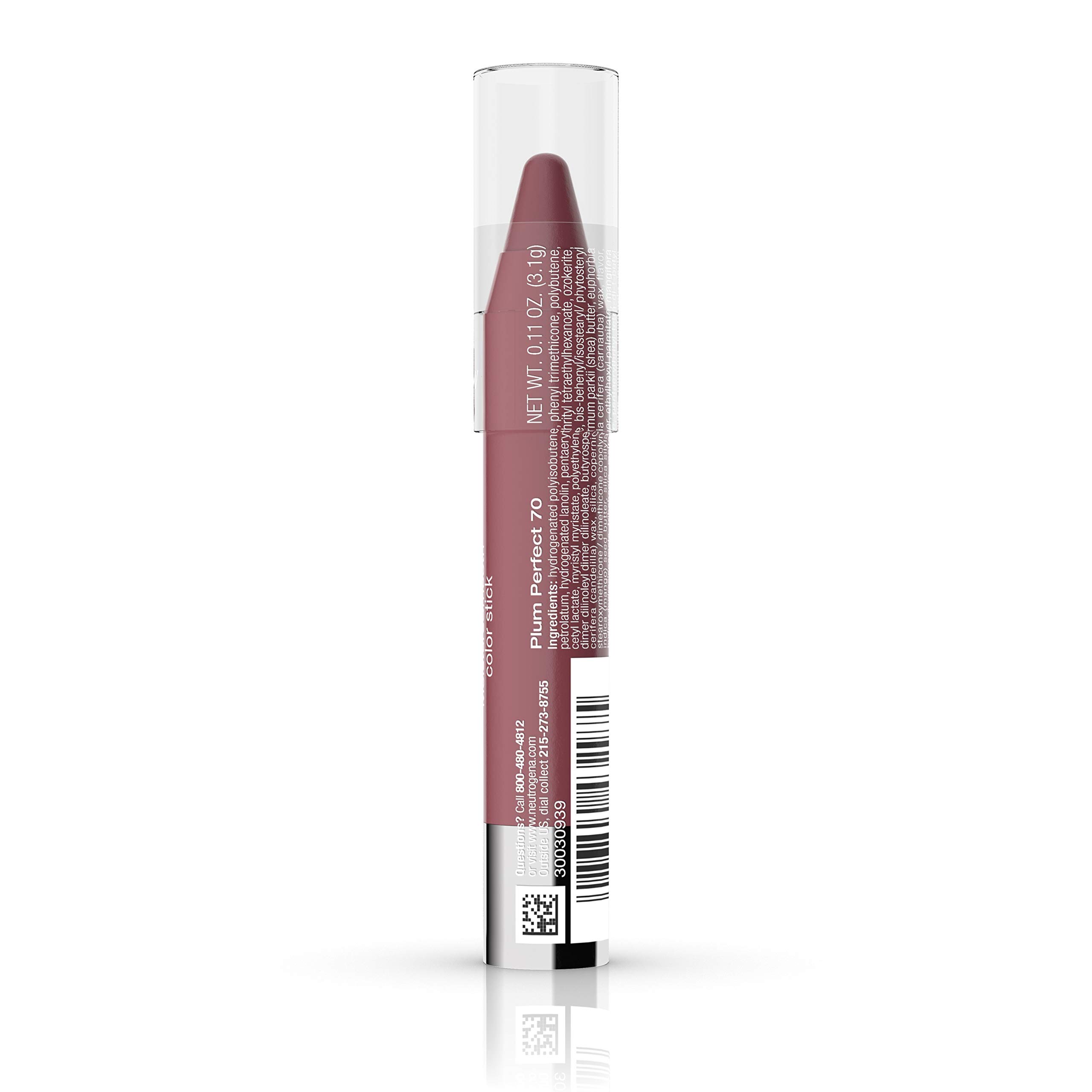 Neutrogena Moisturesmooth Color Lipstick, 70 Plum Perfect, 011 Oz.
