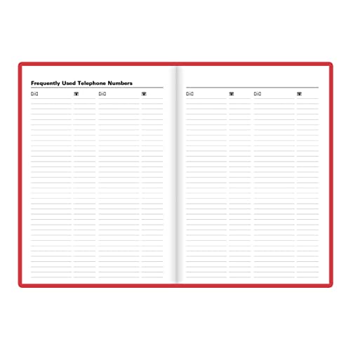 Letts of London Milano Weekly Planner, 12 Months, January to December, 2024, Appointments, A5 Size, 8.25" x 5.875", Red (CTO3XURD-24)
