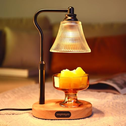 Inspireyes Candle Warmer Lamp, Electric Candle Warmer with Timer Dimmer, Height Adjustable Wax Melter Warmer for Jar Candles Scented Wax, House Warming Gifts New Home Decor, Gift for Mom, Flameless
