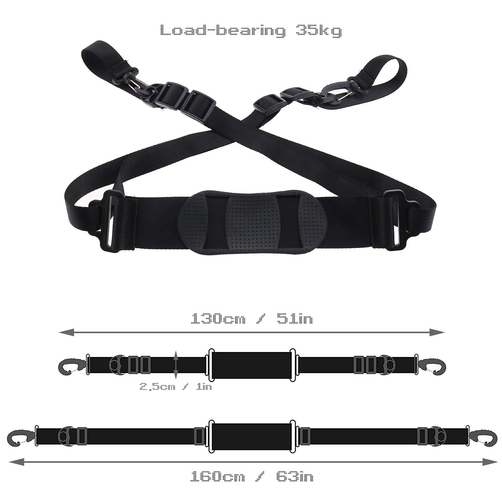 Micro Traders Scooter Carrying Strap, Oxford Cloth Adjustable Length Both Ends Swivel Hooks for Kids Bikes Folding Bicycle Compatible Xiaomi Mijia M365