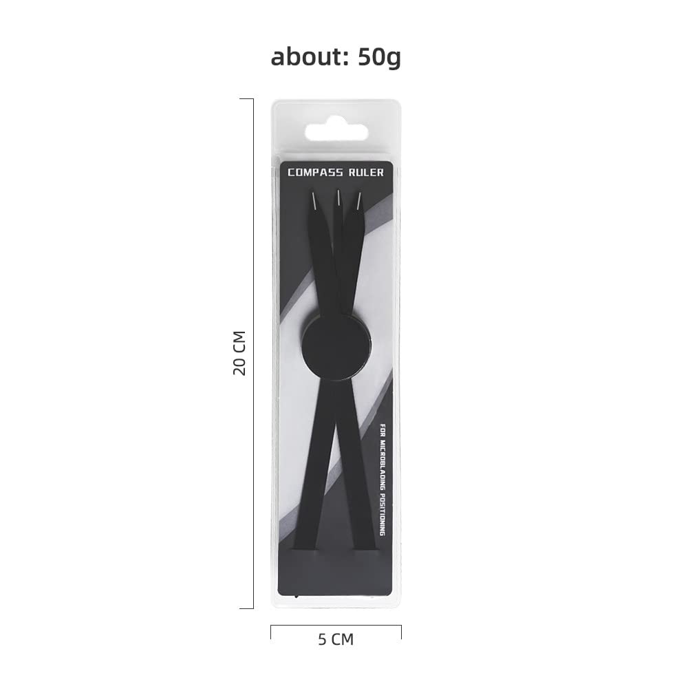 Microblading Compass Ruler Eyebrow Positioning Balance Tattoo Golden Ratio Ruler Measurement Stencil Tools (Black)