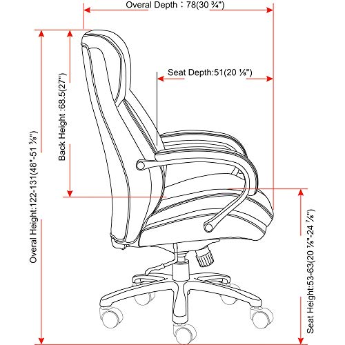 Lorell Big & Tall Chair, 48" x 28.5" x 30.8", Black