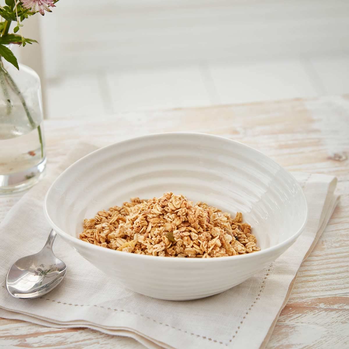 Portmeirion Sophie Conran White Cereal Bowl | Set of 4 | Dinnerware Bowl for Soup or Cereal | 7.25 Inch | Made from Fine Porcelain | Microwave and Dishwasher Safe