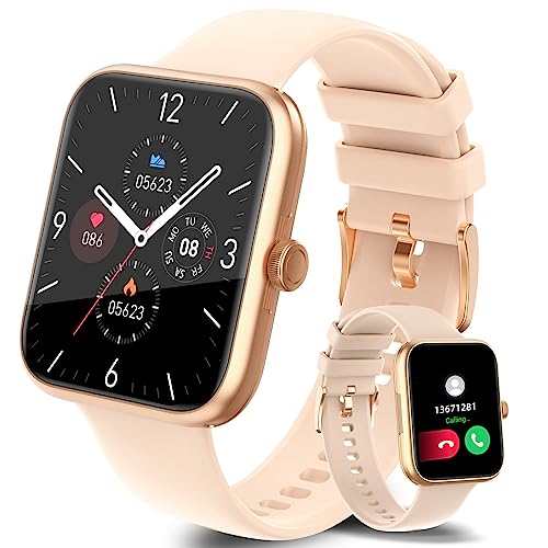 Xuffbv Smart Watch Bluetooth Calling Fitness Tracker with Heart Rate, Blood Oxygen Monitor, Sleep Monitor IP68 Waterproof 1.81-inch HD Color Touchscreen for Men Women Compatible with iPhone & Android