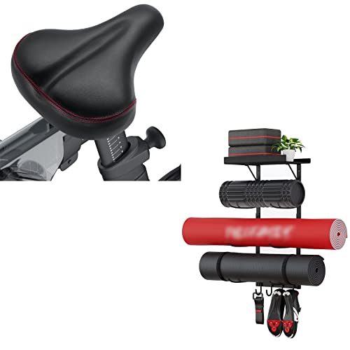 PeloFamily Bike Seat and Yoga Mat Holder Wall Mount, Home Gym Accessories