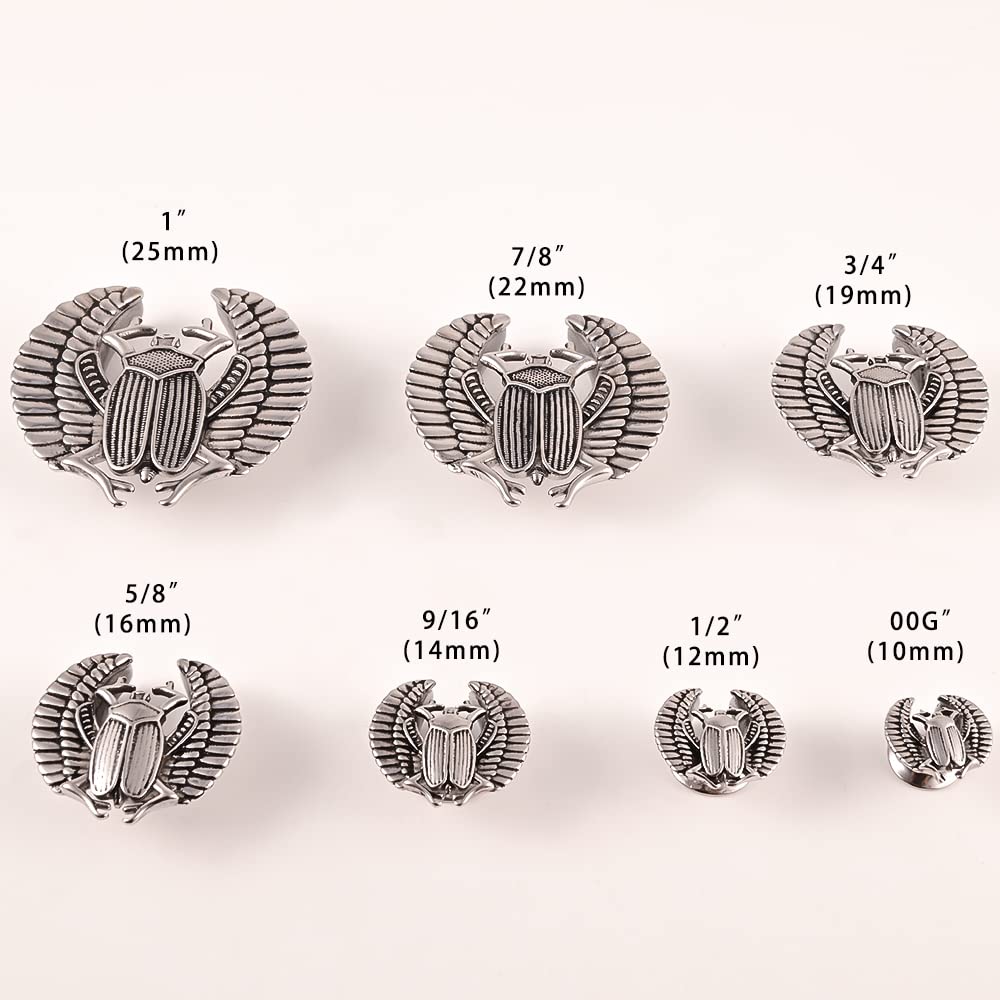 Maxbott 2PCS 8-25mm Stainless Steel Retro Saddle Ear Tunnels Plugs Expander Stretchers Gauges Body Piercing Jewelry