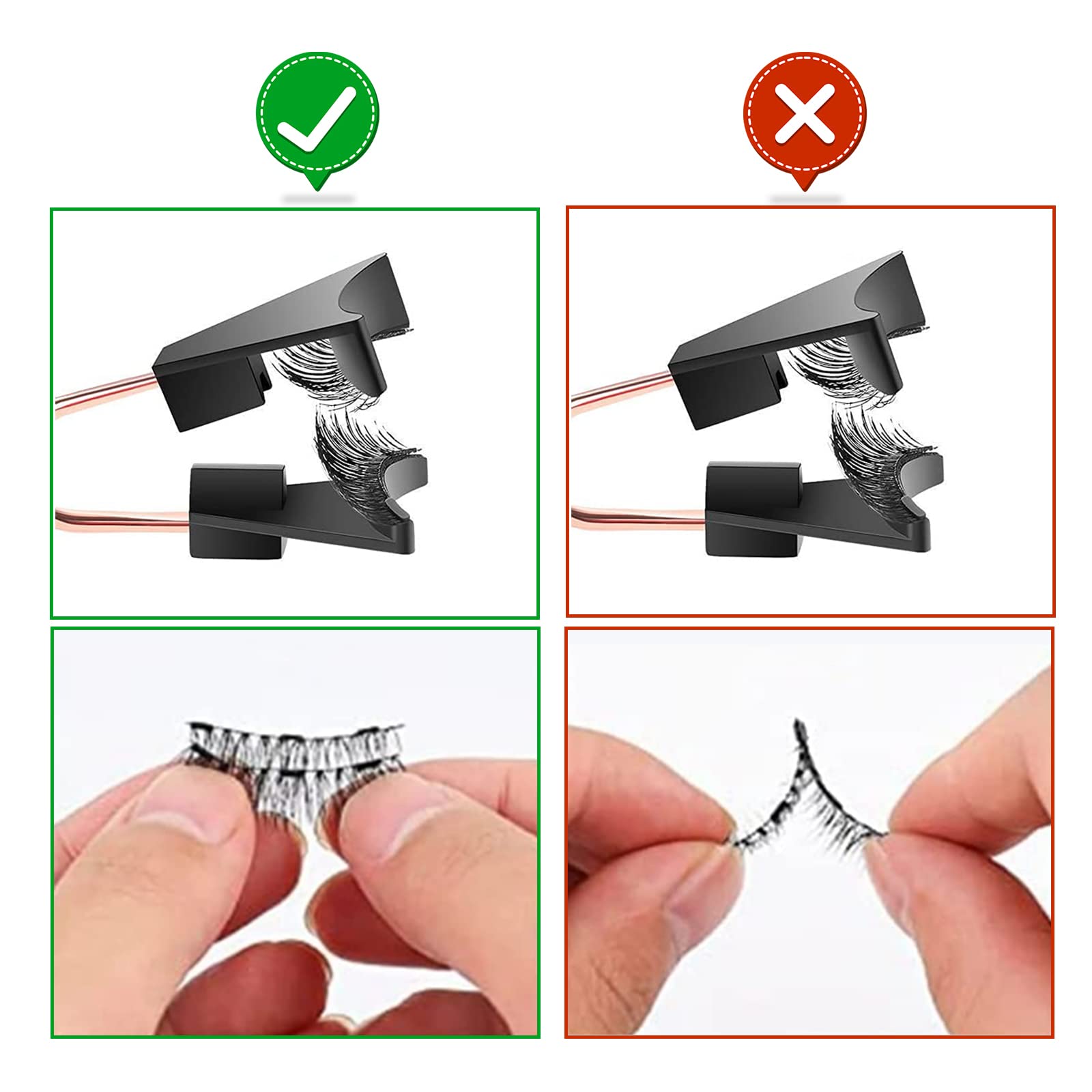 Magnetic Eyelashes without Eyeliner, 3 Pairs Natural Looking Magnetic Lashes without Eyeliner, 3D Effect Reusable Waterproof Fake Eyelashes with Tweezers, Easy to Wear, No Glue Needed