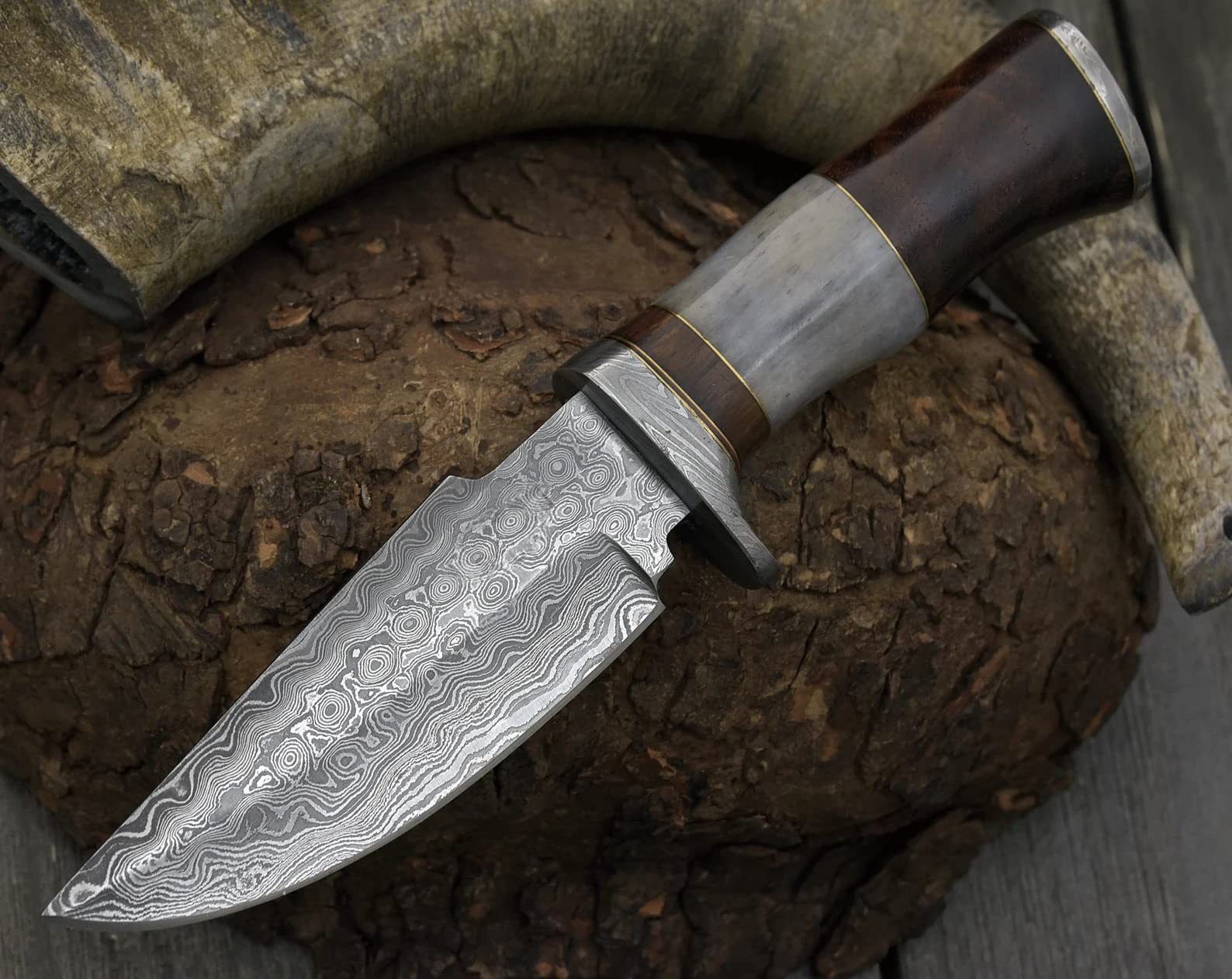 PSK180 - 9.5" inches - DAMASCUS STEEL HUNTING KNIFE, Custom Bowie Knife