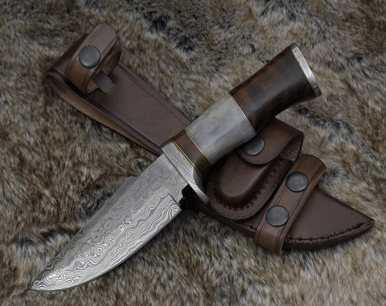 PSK180 - 9.5" inches - DAMASCUS STEEL HUNTING KNIFE, Custom Bowie Knife