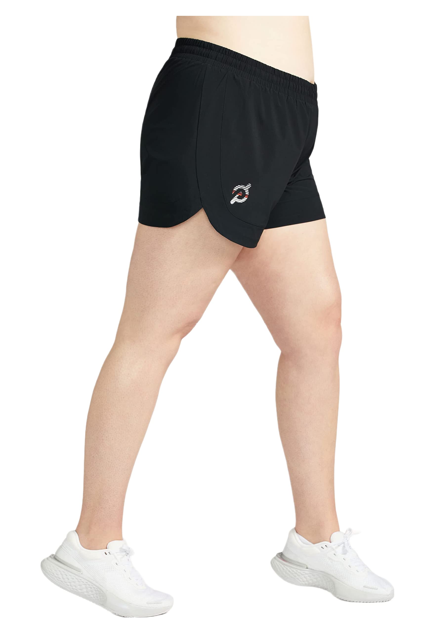 Peloton Women's Standard 4" Tulip Run Short, Black, XX-Large