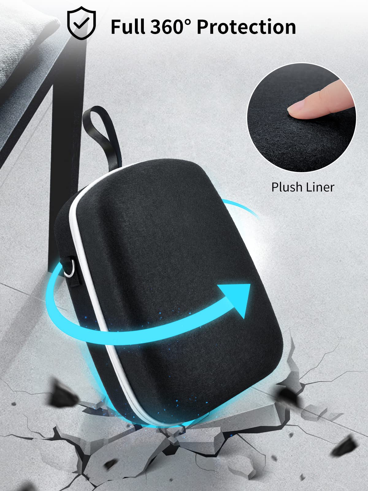 Ryoko Hard Carrying Case Compatible with Meta/Oculus Quest 2 Version VR Gaming Headset and Elite Strap with Battery and Other Accessories, Suitable for Travel and Home Storage