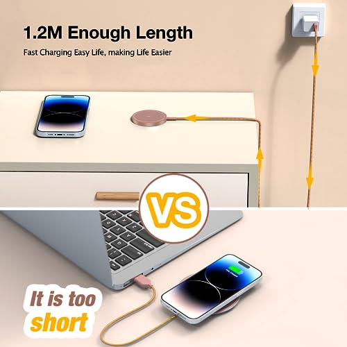 Magnetic Wireless Charger for iPhone: Mag Safe Charger Fast Purple Charging Pad 2 Pack Compatible with iPhone 15 14 13 12 Pro Max Plus & Airpods 2 3 Pro (No Adapter)