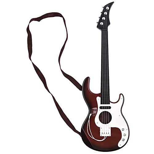 PENCHEN Children Simulation Bass Guitar 4-String Musical Instrument Educational Guitar Bass Toy for Kids Beginners 19 inches, Red