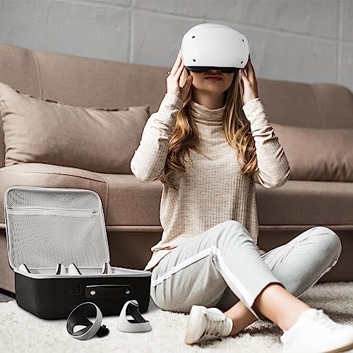 VORI Carrying Case for PSVR2 Gaming Headset and Touch Controllers Accessories, Portable Protection Hard Case for PS VR2 Controller, Suitable for Travel and Home Storage, Black