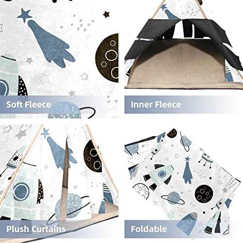 Y-DSIWX Guinea Pig House Bed, Rabbit Large Hideout, Small Animals Nest Hamster Cage Habitats Rocket Planet
