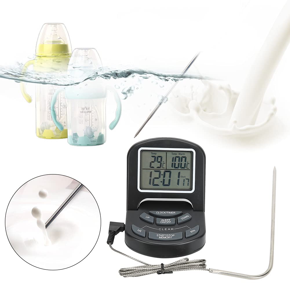 Okuyonic Probe Digital Durable Highly Accurate Cooking Timer Kitchen for Home, Digital Meat Food Thermometer, Kitchen Cooking Thermometer with Timer for Cooking