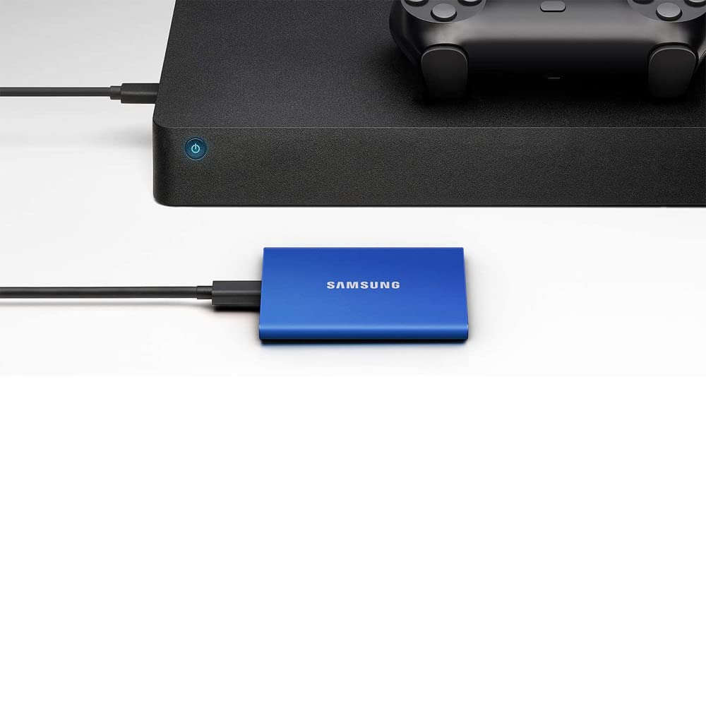 SAMSUNG MU-PC1T0T/AM Portable SSD T7 USB 3.2 1TB, Gray (2-Pack) Bundle with Deco Gear Hard EVA Case with Zipper