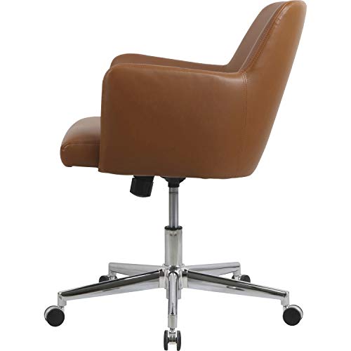 Lorell Bonded Leather Task Chair, 31.1" x 25.4" x 27.5", Tan