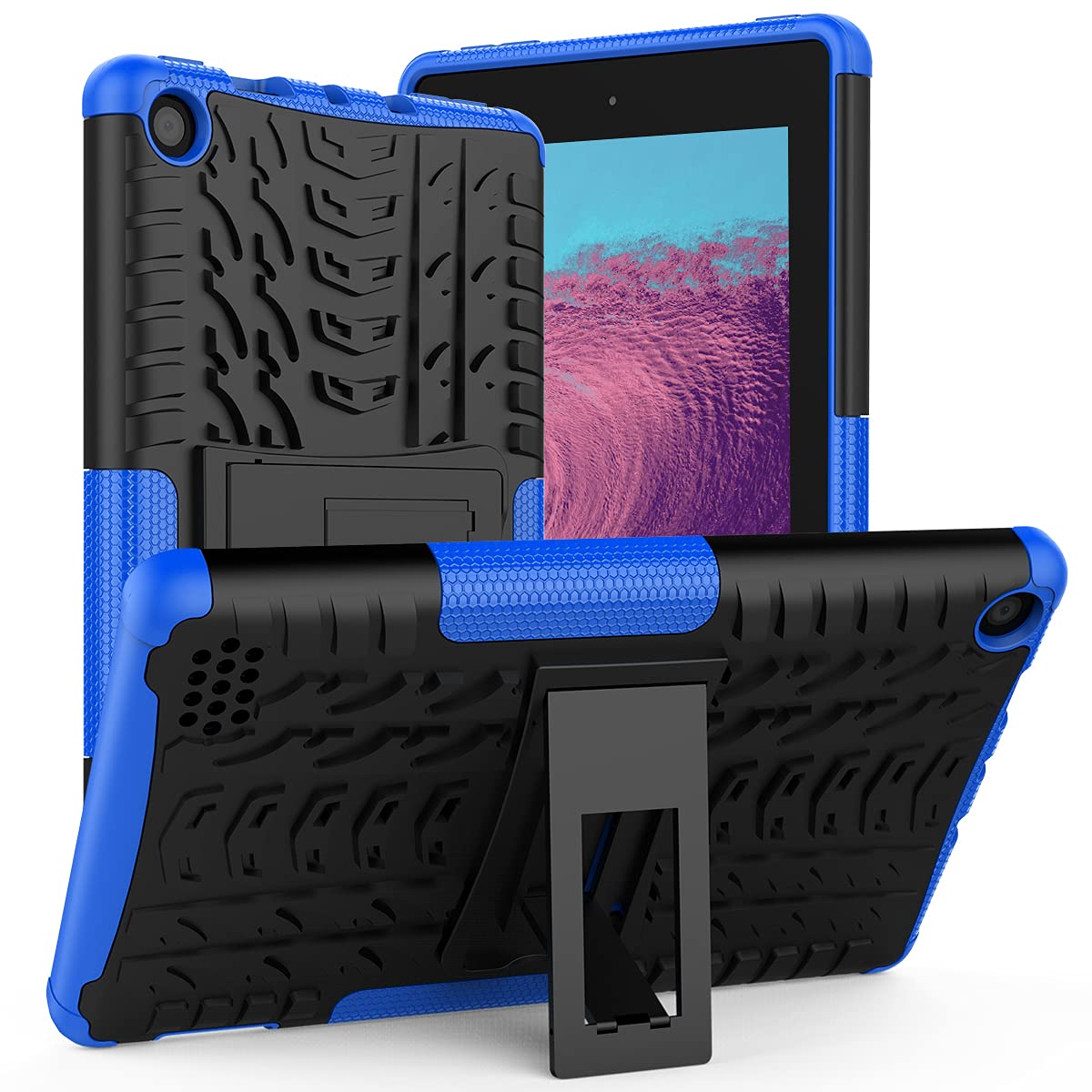 TASSKTO Dual Layer Heavy Duty Shockproof Drop Proof Military Grade Kids Case with Kickstand for