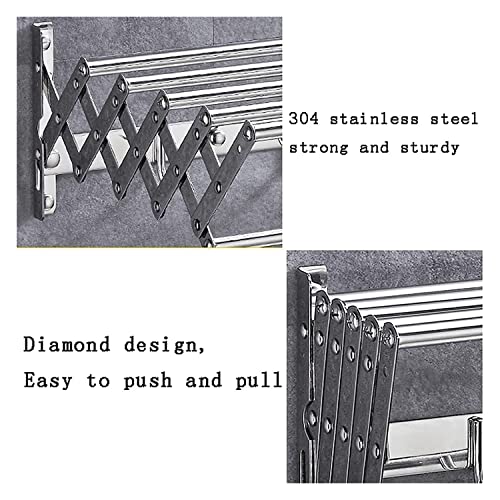 XMCX Folding Laundry Drying Rack- Wall Mounted Clothing Shelf for Shirts Pants Towels Shoes Garments Hanging Hanger Easy Storage (Size : 100cm/39.4in)