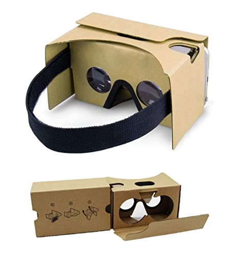 Vr Goggles Cardboard Vr Goggles Cardboard Virtual Reality Glasses 3D Vr Headset Virtual Reality Box 3D Virtual Reality Glasses Box DIY Vr Viewer for Smartphones Khaki