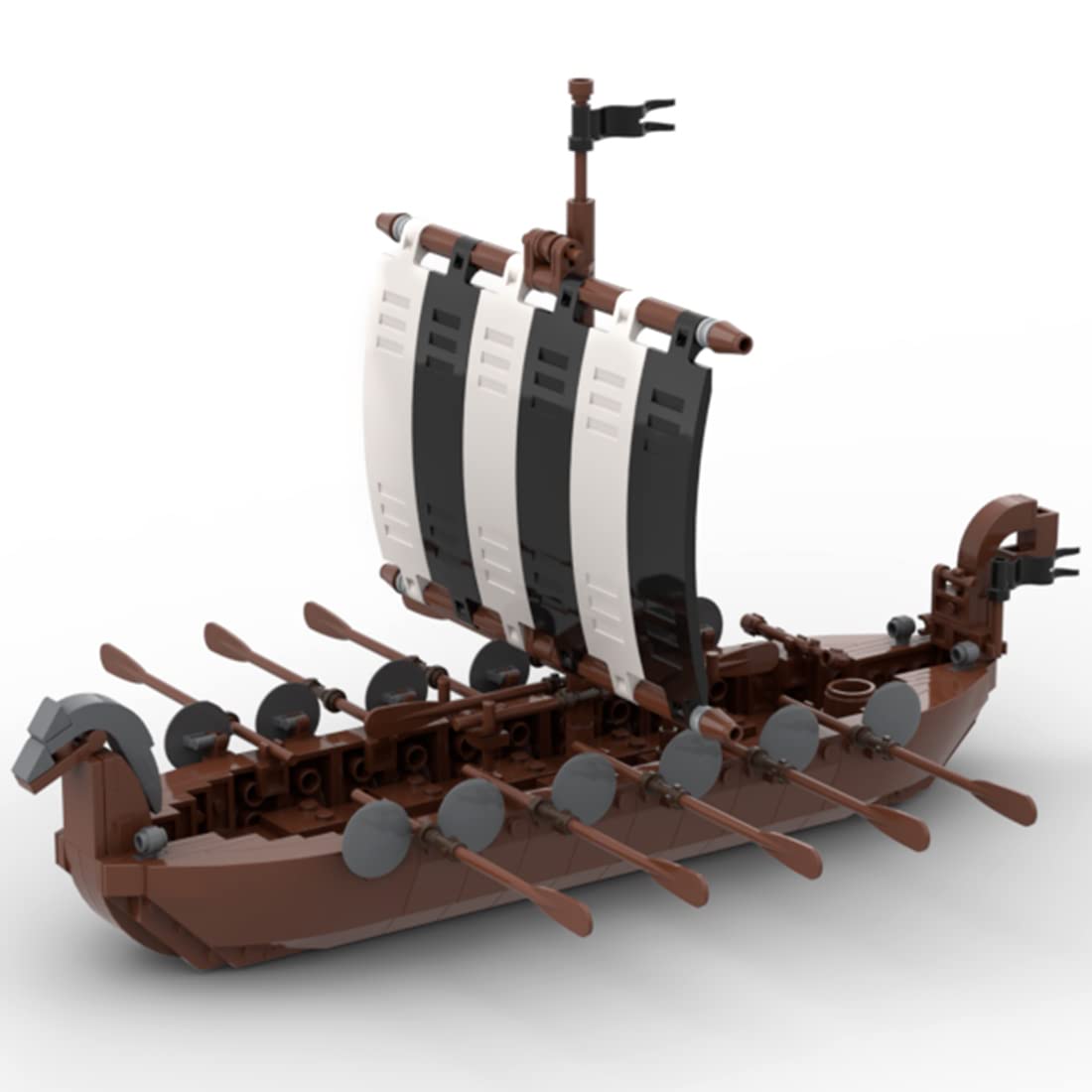 RuiyiF 319PCS Longship Model Medieval Military Theme Building Blocks Set DIY Toys MOC-122614