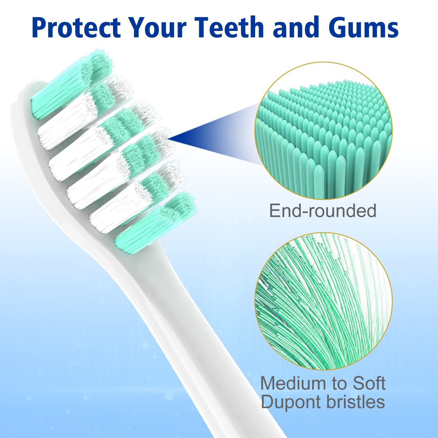 Soft Electric Toothbrush Replacement Head Brush Refill Care Sensitive gum1 2 Value Pack snap Click on Medium