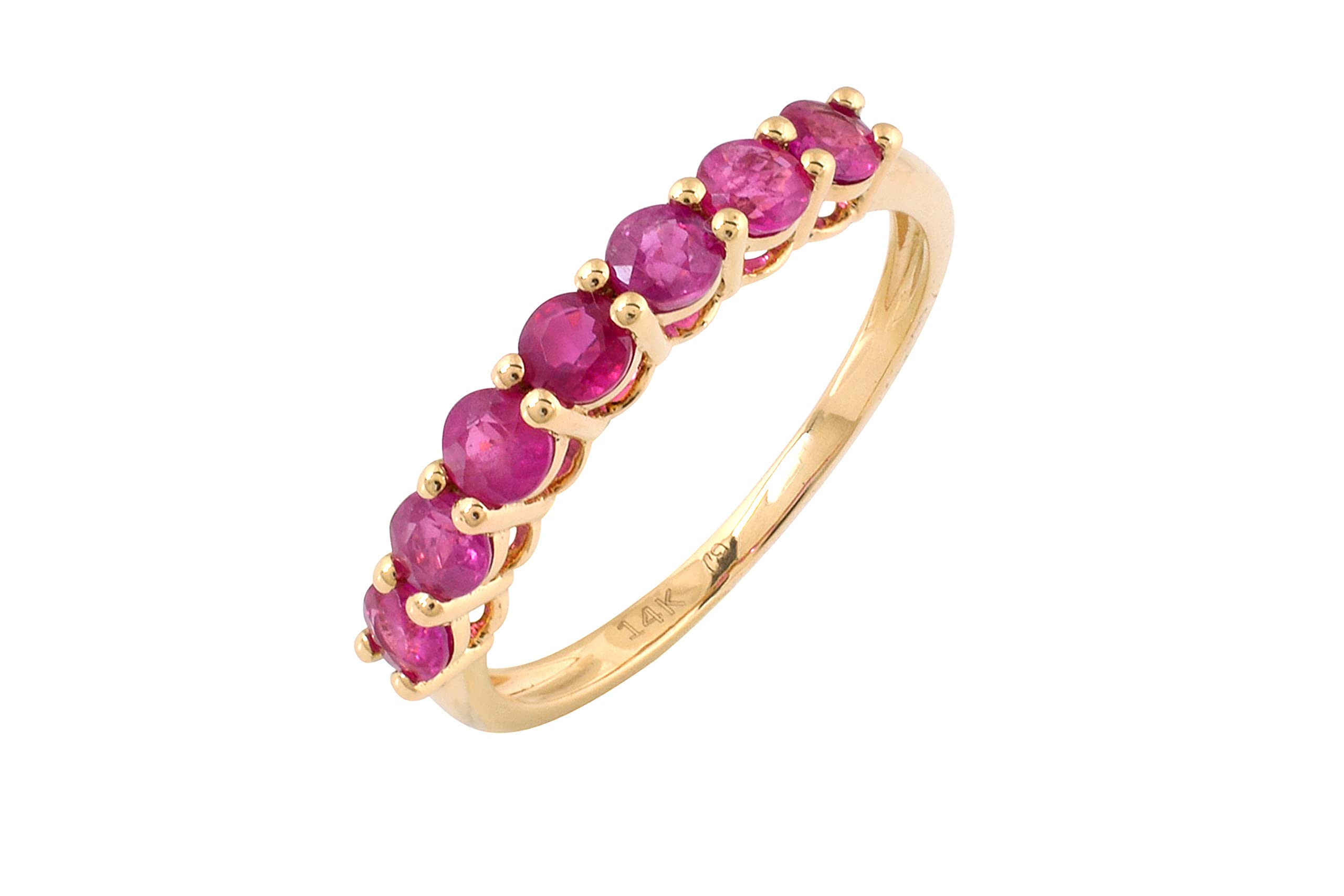 Mirahi Real 14k Gold Rings for Women, 0.7 Natural Ruby July Birthstone Gold Stackable Ring for Women