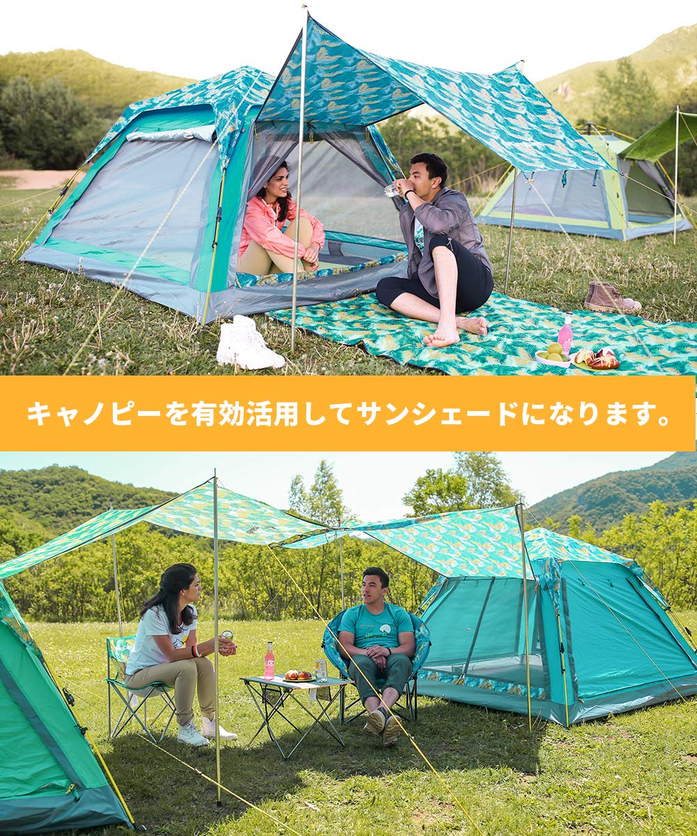 KingCamp Double Layer Waterproof Backpacking Square Top Tent, for Outdoor Camping Beach Hiking, PALMGREEN, One Size (KT3099_PALMGREEN_USVC)