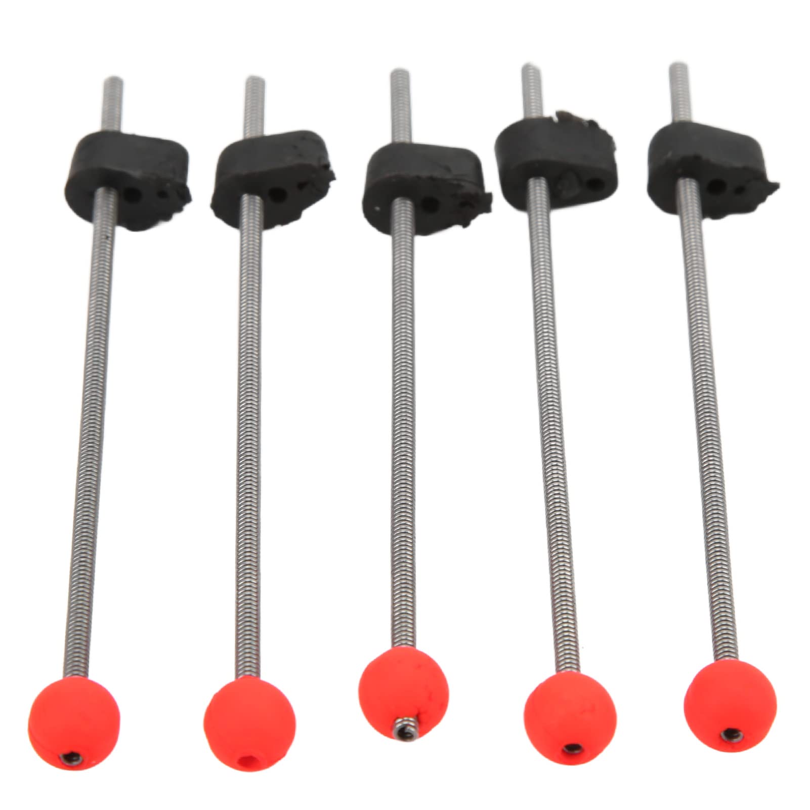 Naroote Red Ball Spring Rod Tip, High Strength Fishing Rod Spring Ball Tip 5PCS Wear Resistant for River Fishing(S)